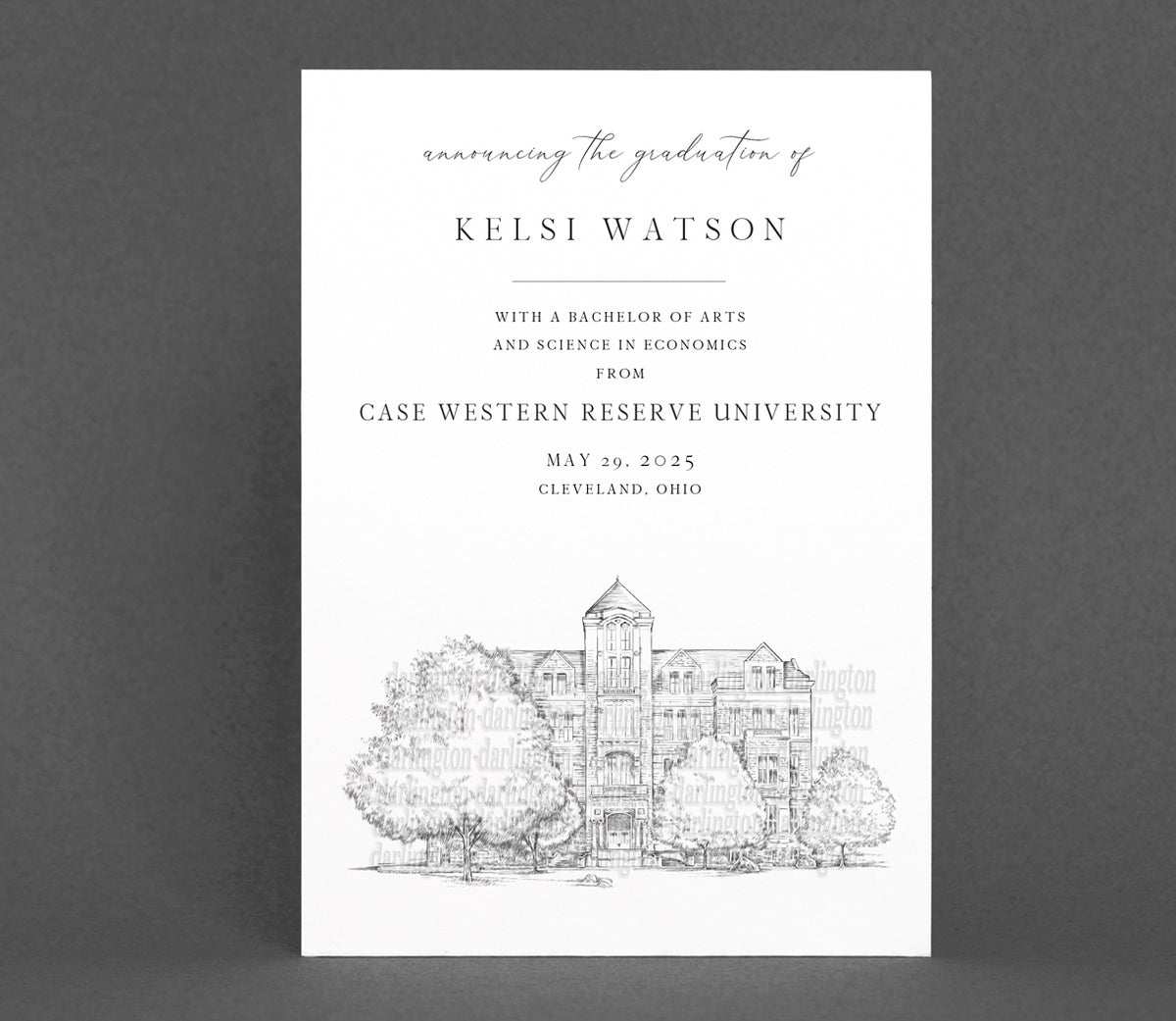 Case Western Reserve University Graduation Announcement, Invitation, I ...