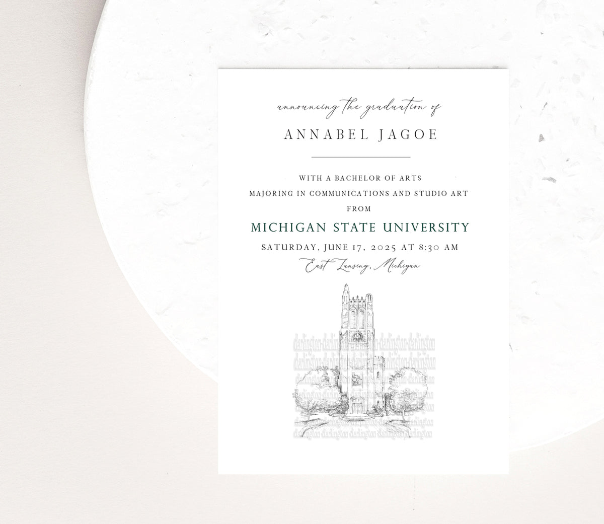 Michigan State University Graduation Announcement, Invitation, Invite ...