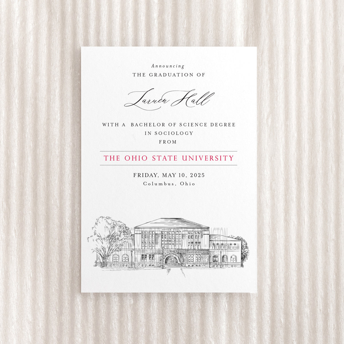 Ohio State University Graduation Announcement, osu, Invitation, Invite ...