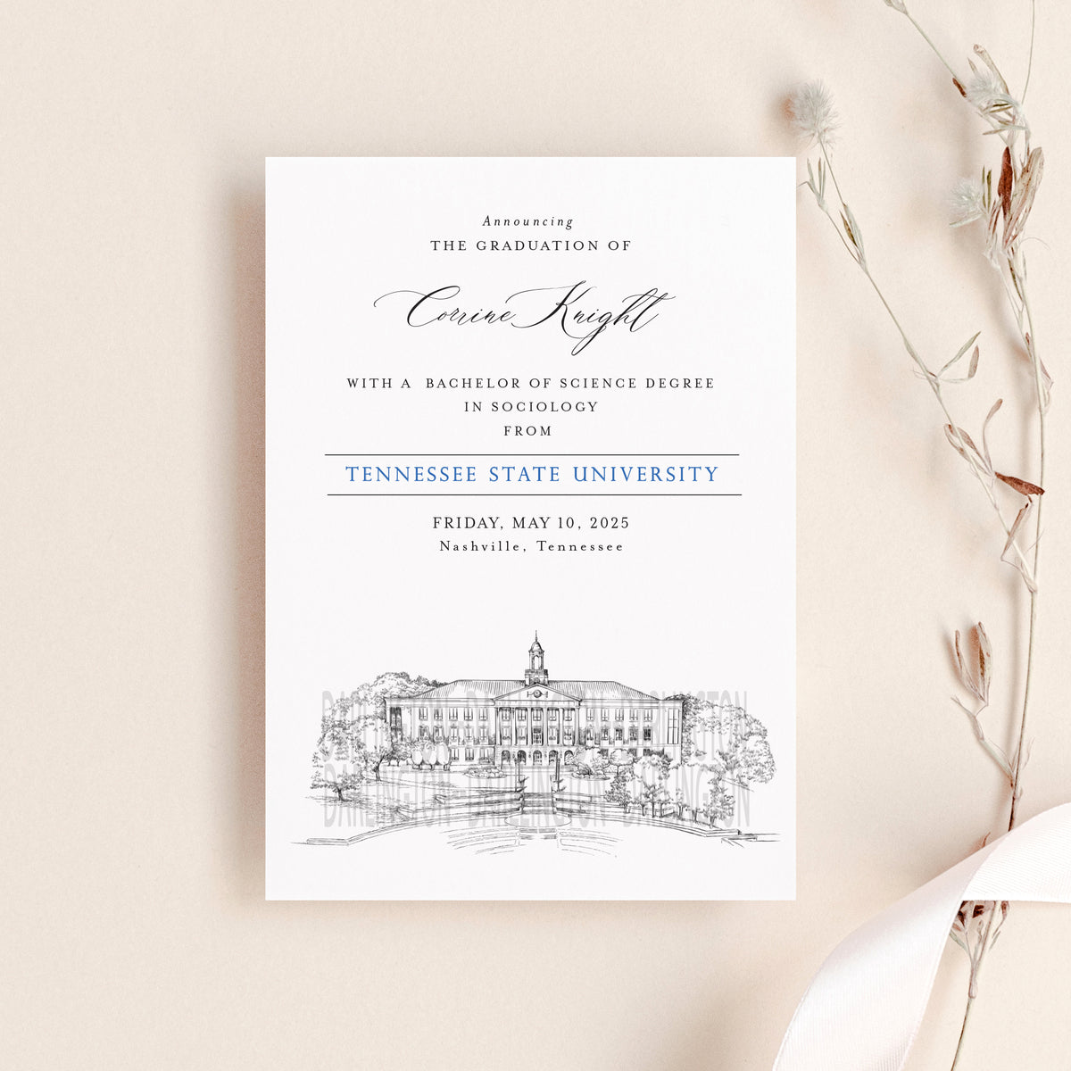 Tennessee State University Graduation Announcement, state, Invitation ...