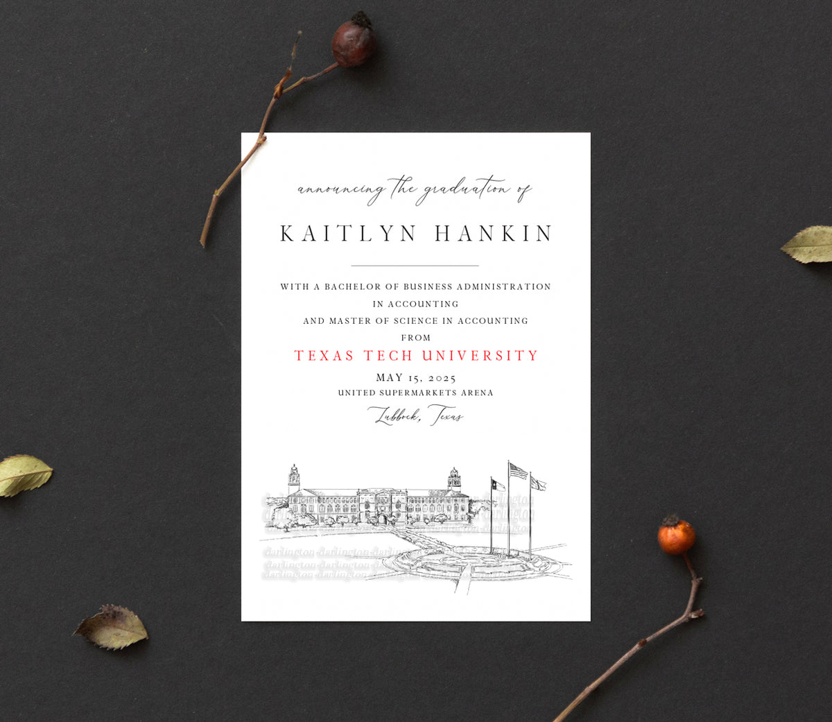 Texas Tech Graduation Announcement, Texas Grad, University, Graduation ...