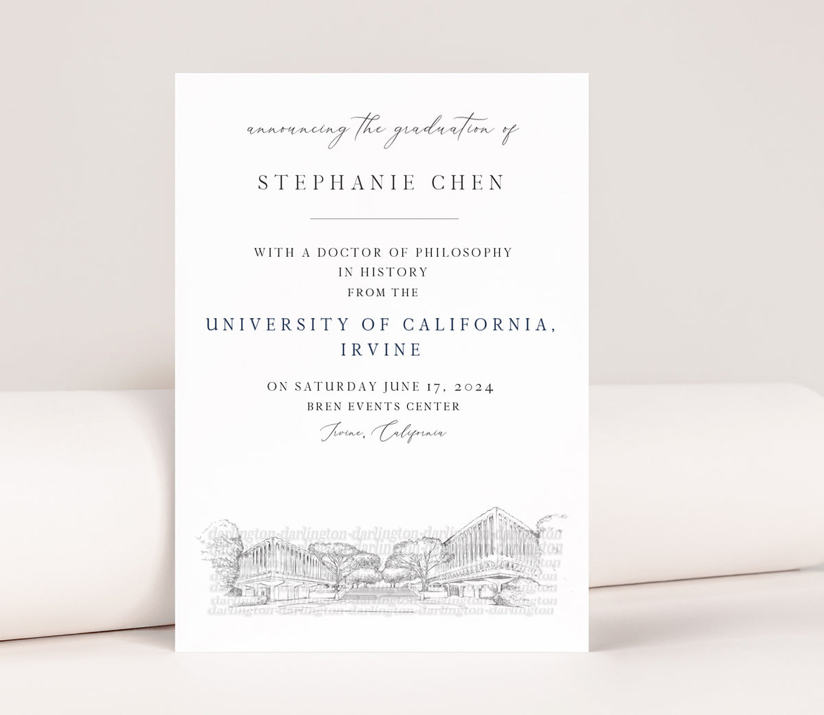 University of California, Irvine Graduation Announcement, UCI, Invitat ...