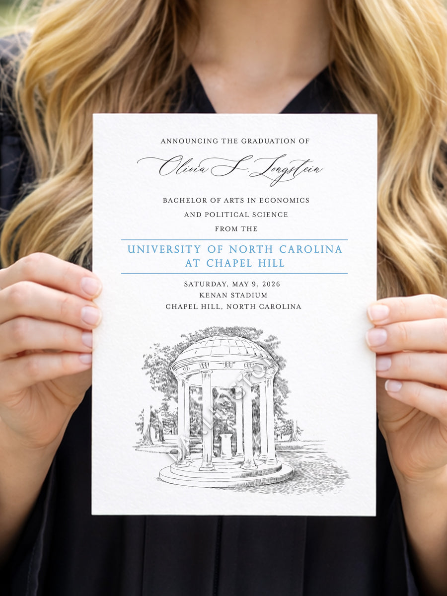 UNC Chapel Hill Graduation Announcements – Custom University of North ...