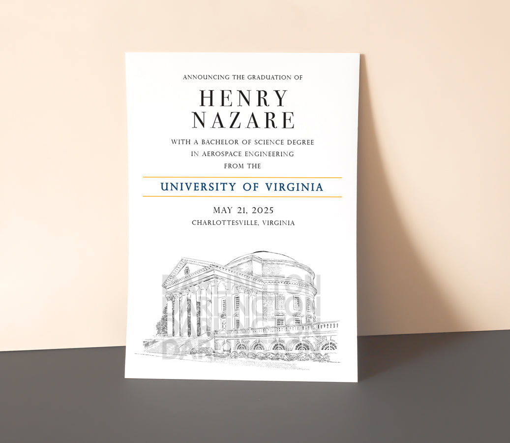 University of Virginia Graduation Announcement, Invitation, Grad, Virg ...
